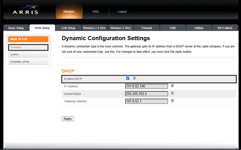 Configuring a Static IP on ARRIS TG1652, TG2482 and TG2492 modem - Help ...