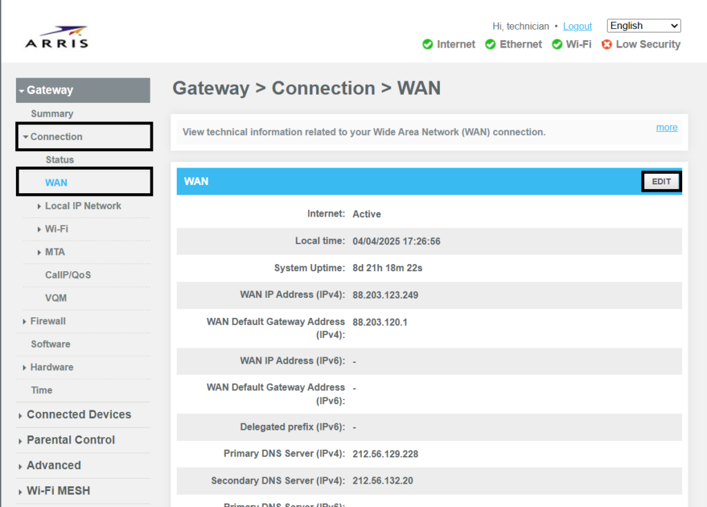Configuring a Static IP on ARRIS 3442 and TG4441B modem - Help Centre ...