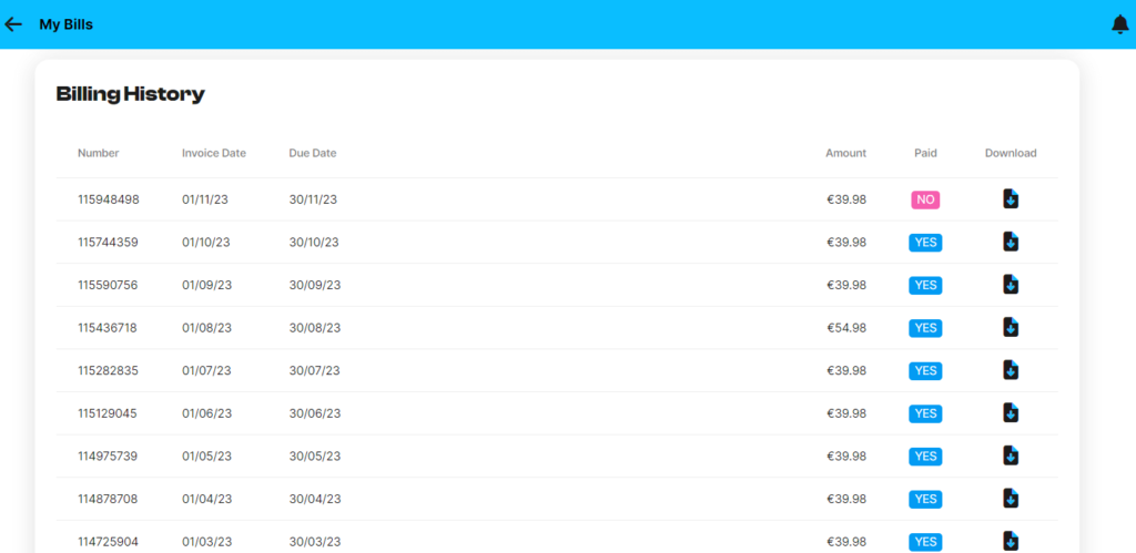 How can I view my previous invoices? - Help Centre - Melita Business Malta